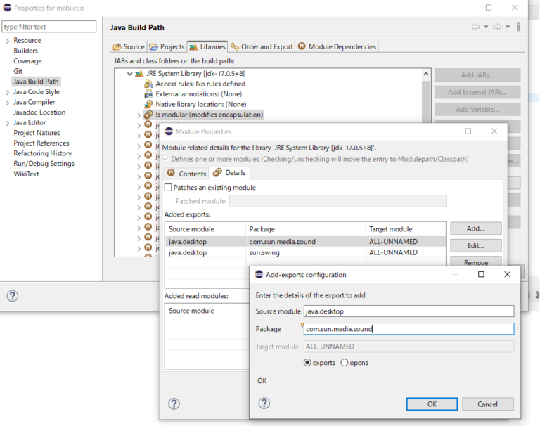 [Java] Eclipseでadd-exports設定する | 4番町通り